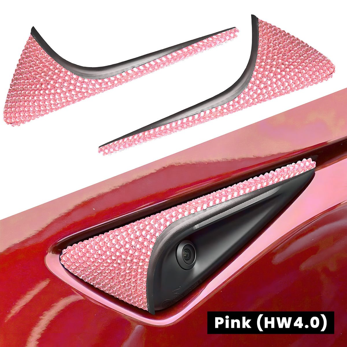 EVAAM® Bling Diamond Turn Signal Side Camera Covers for Tesla Model 3/