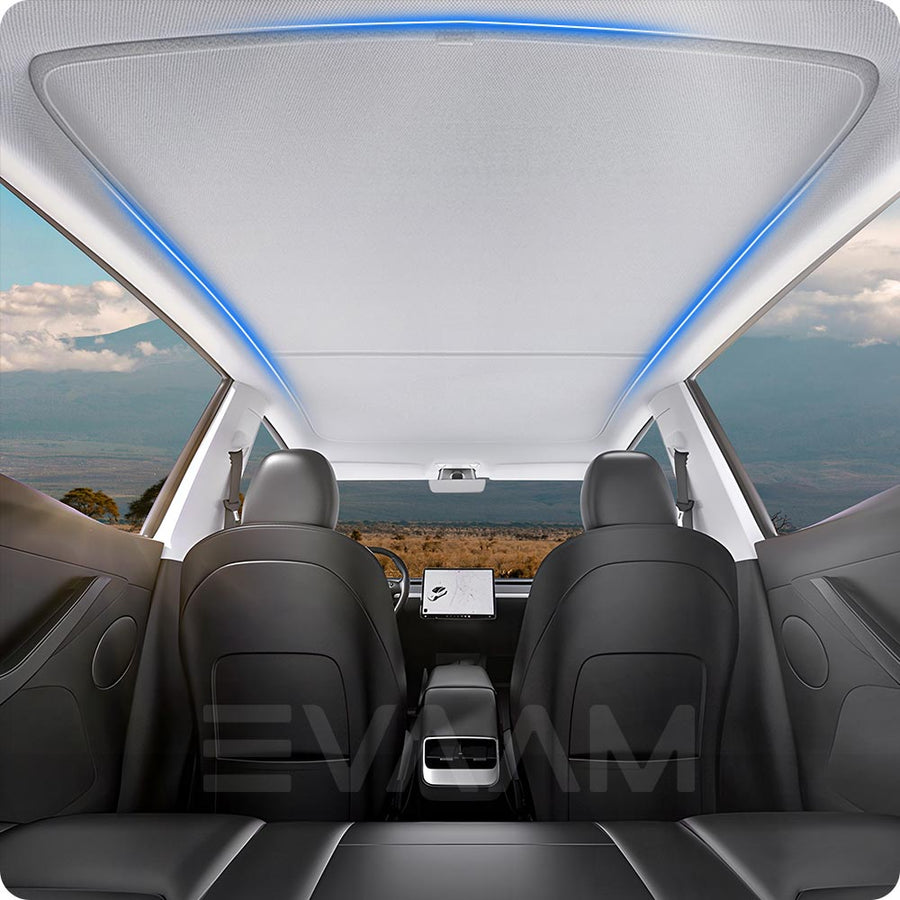 EVAAM® Double-layer Magnetic Glass Roof Sunshade For Tesla Model Y ...