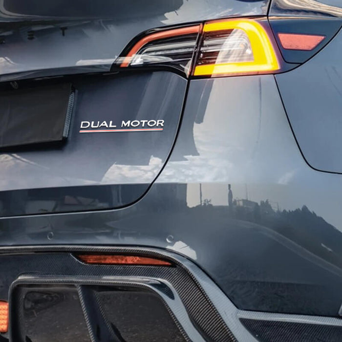 EVAAM® Dual Motor Emblem Trunk Tail Trim Sticker for Tesla Model 3/Y/S ...