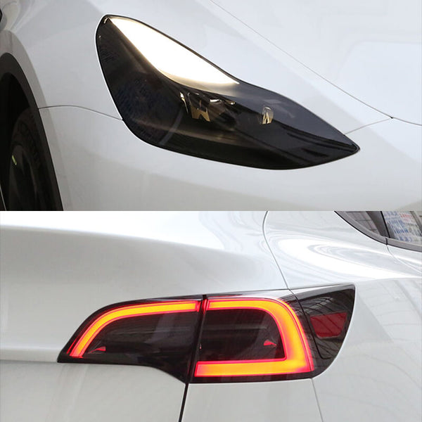 EVAAM® Smoke Tinted Headlight Protection for Tesla Model 3/Y (2017-2022 ...