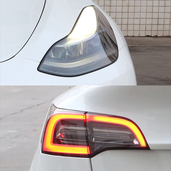 EVAAM® Smoke Tinted Headlight Protection for Tesla Model 3/Y (2017-2022 ...