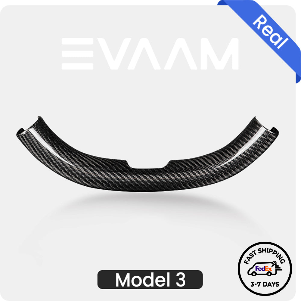 EVAAM® Real Carbon Fiber Steering Wheel Caps Cover for Model 3/Y