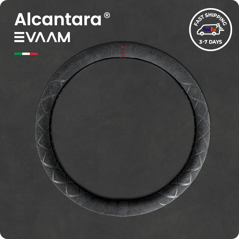 EVAAM® Alcantara Steering Wheel Caps Cover for Tesla Model 3/S/Y/X (20