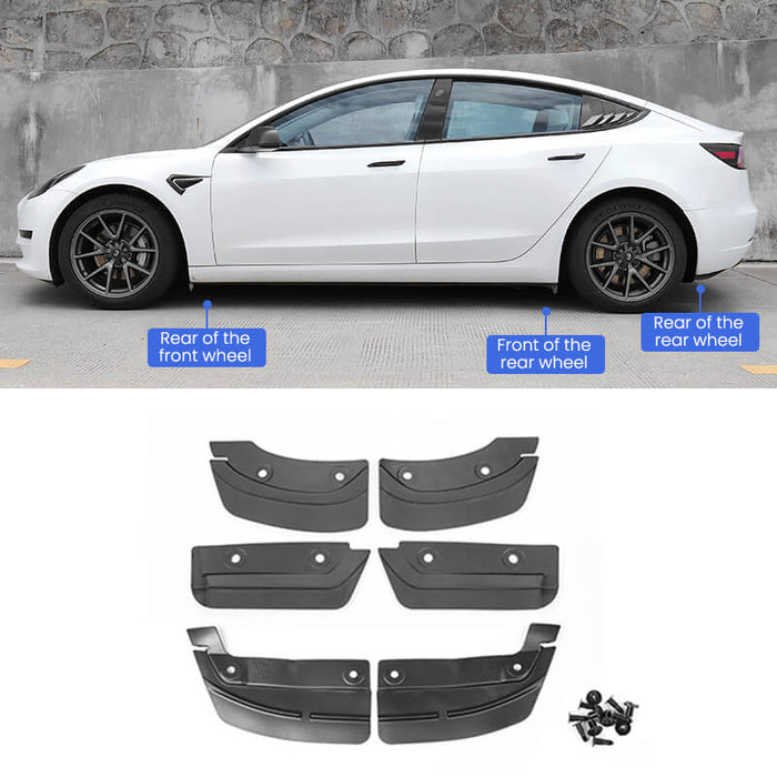 EVAAM® 2024 Upgrade Tesla Splash Mud Flaps for Model 3/Y Accessories (6 ...