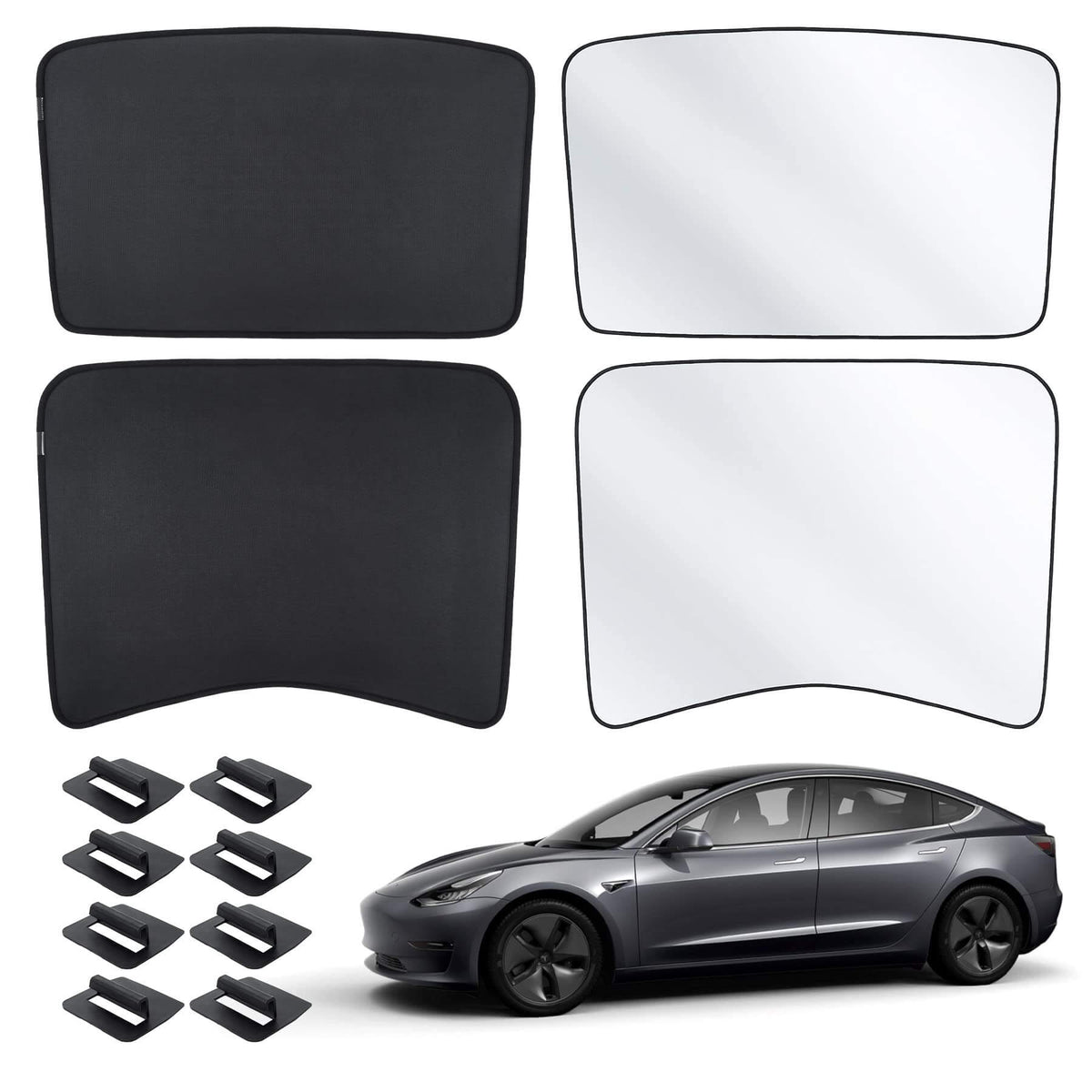 Upgraded! EVAAM® Tesla Glass Roof Sunshade for Model 3 (2017-2023) | EVAAM